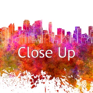 Calgary Skyline in Watercolor Over White Background With Name of City ...