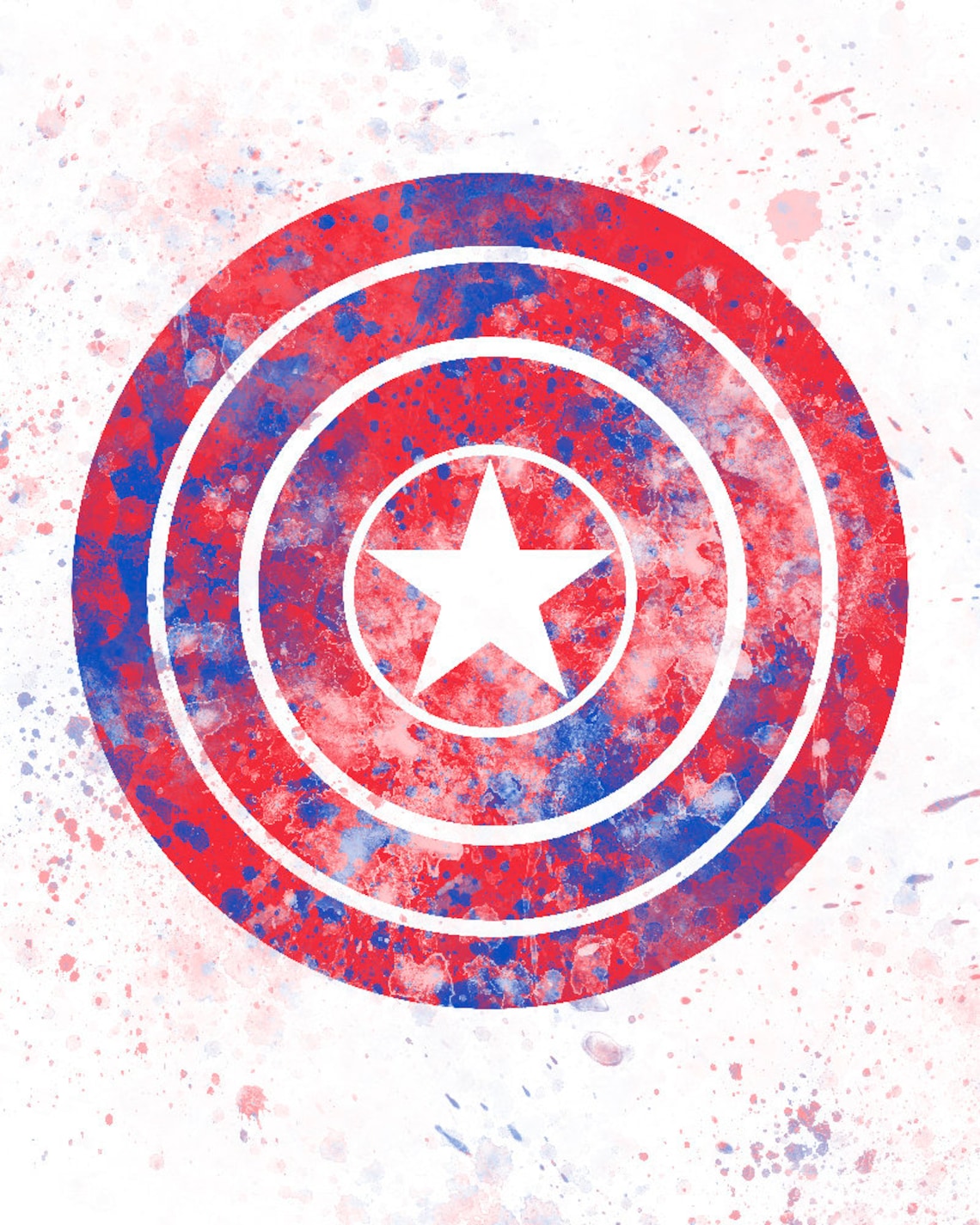 Captain America SHIELD in Watercolor Fine Art Print Glicee | Etsy
