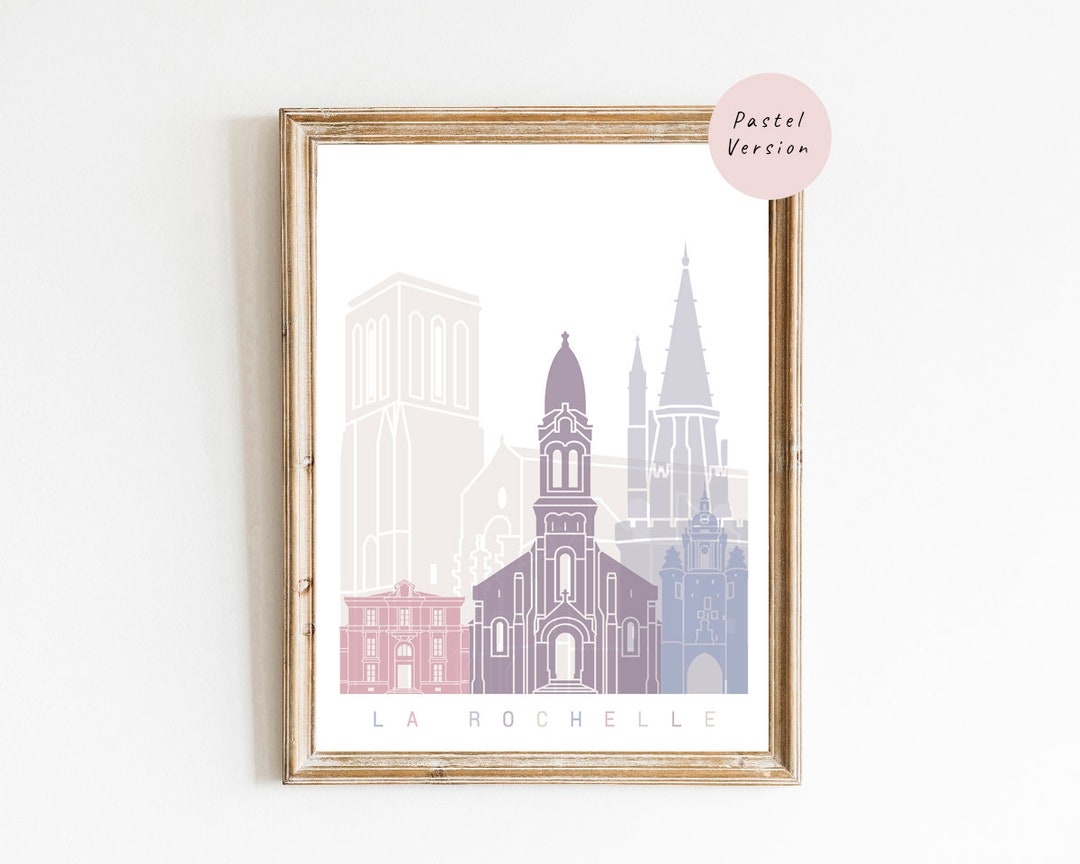 La Rochelle Skyline Poster - Fine Art Print Glicee Poster Decor Home ...