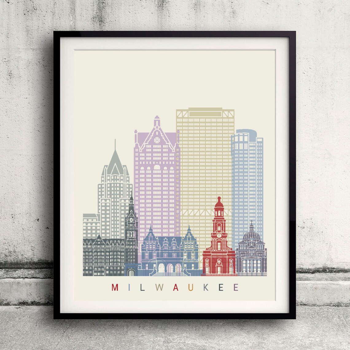 Milwaukee Skyline Poster Fine Art Print Glicee Poster Decor - Etsy
