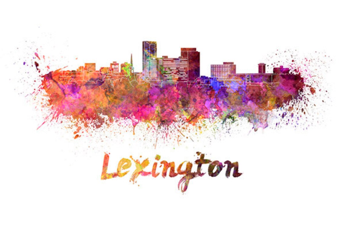Lexington Skyline in Watercolor Over White Background With - Etsy