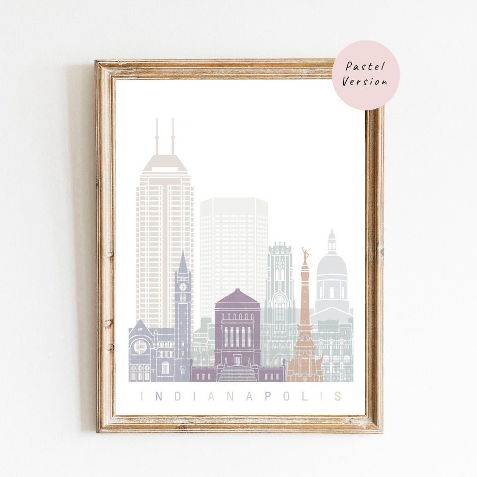Indianapolis Skyline Poster Fine Art Print Glicee Poster Decor Home ...