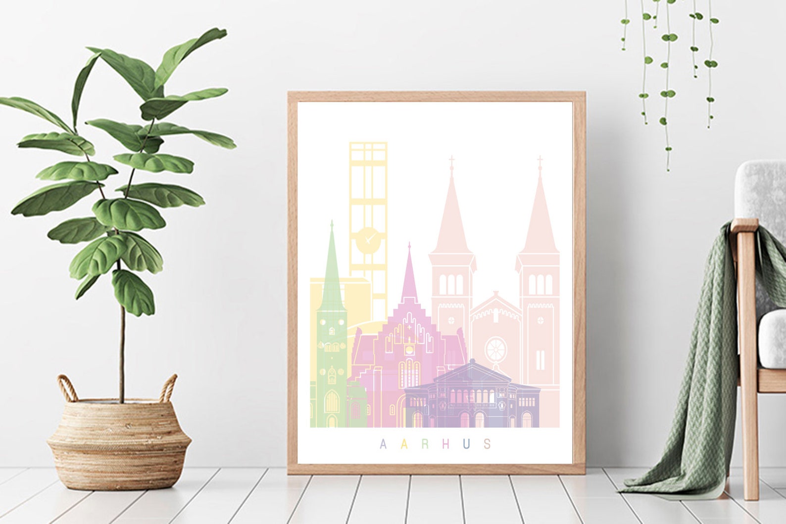 Aarhus Skyline Poster - Fine Art Print Glicee Poster Decor Home Gift ...