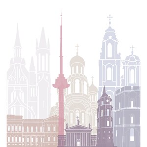 Vilnius Skyline Poster Fine Art Print Glicee Poster Decor Home Gift ...