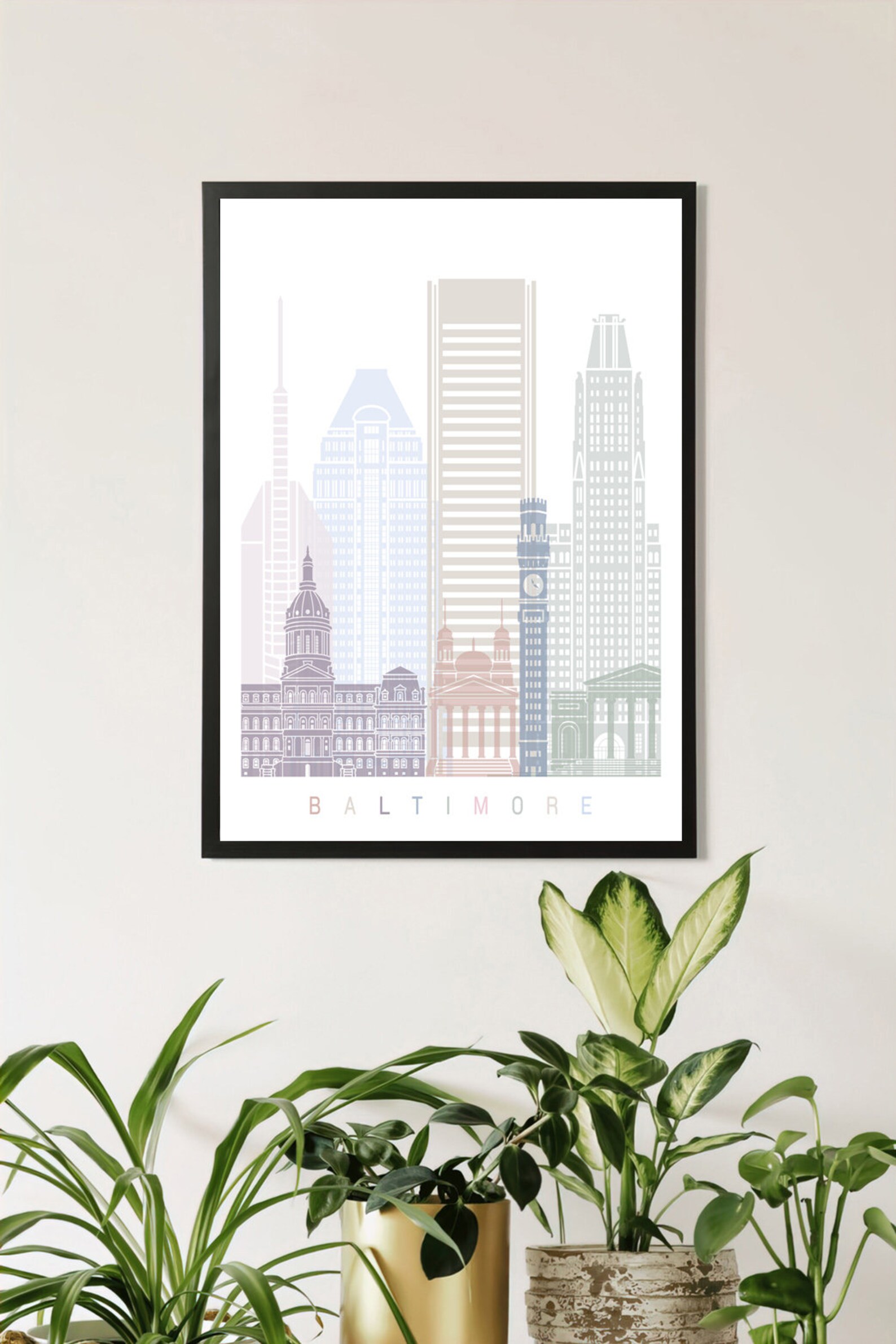 Baltimore Skyline Poster Fine Art Print Glicee Poster Decor Home Gift ...