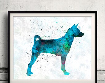 Female Basenji 02 in Watercolor 8x10 In. to 12x16 In. Fine Art Print ...