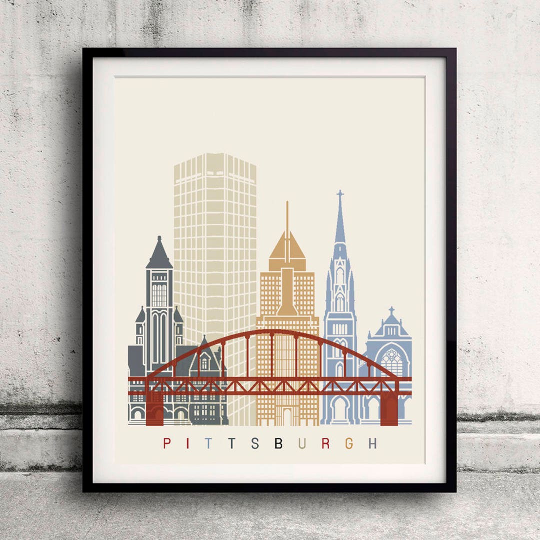 Pittsburgh Skyline Poster Fine Art Print Glicee Poster Decor - Etsy