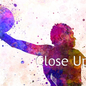 Young Man Basketball Player One Hand Slam Dunk - SKU 0864 - Etsy