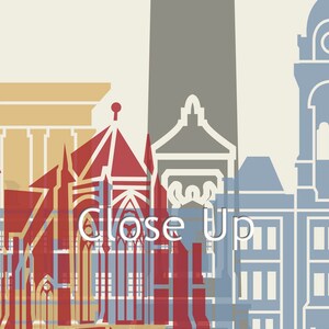 Preston Skyline Poster - Fine Art Print Glicee Poster Decor Home Gift ...