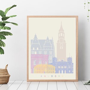 Aalborg Skyline Poster - Fine Art Print Glicee Poster Decor Home Gift ...