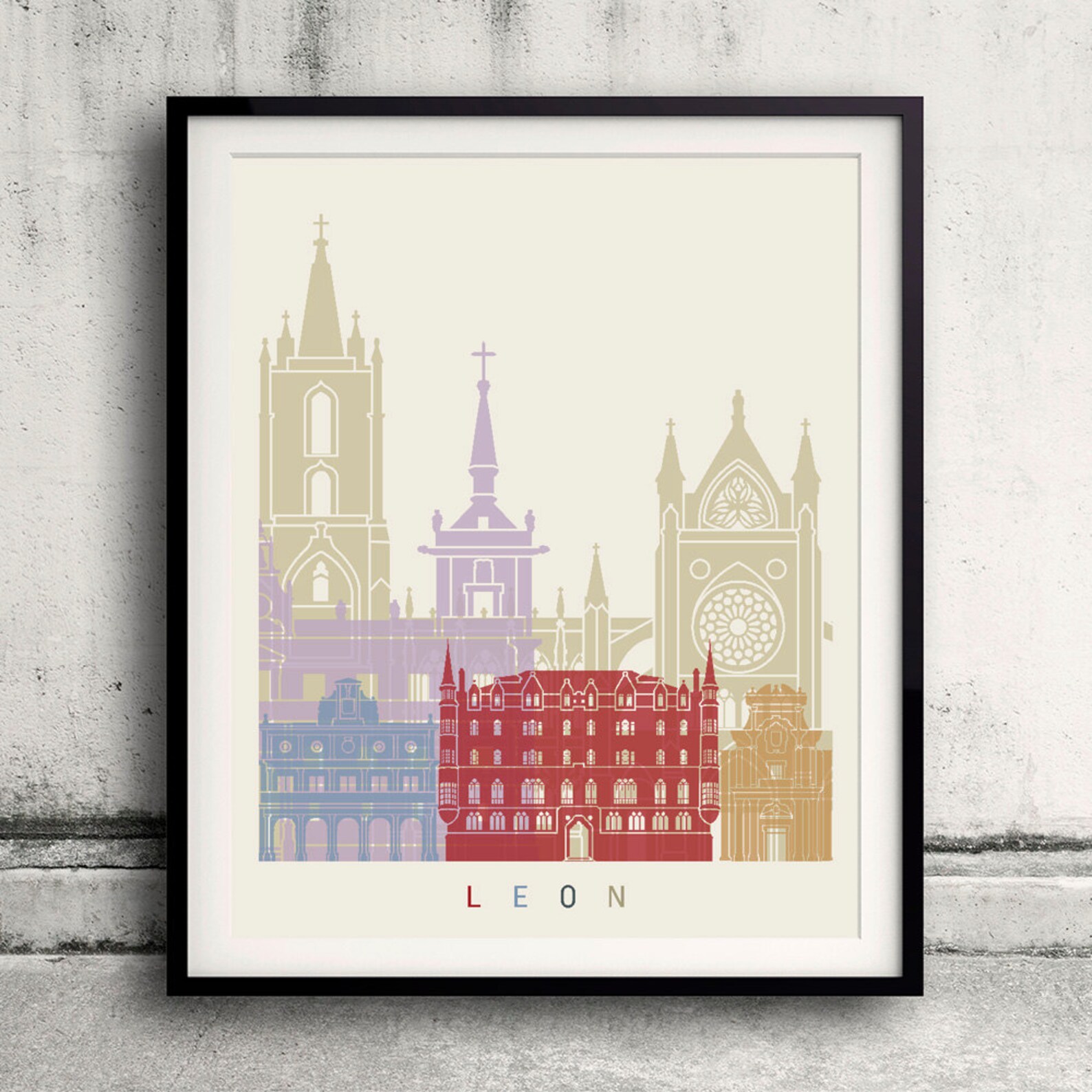 Leon Skyline Poster Fine Art Print Glicee Poster Decor Home Gift ...
