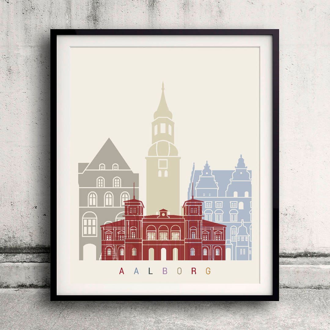 Aalborg Skyline Poster - Fine Art Print Glicee Poster Decor Home Gift ...