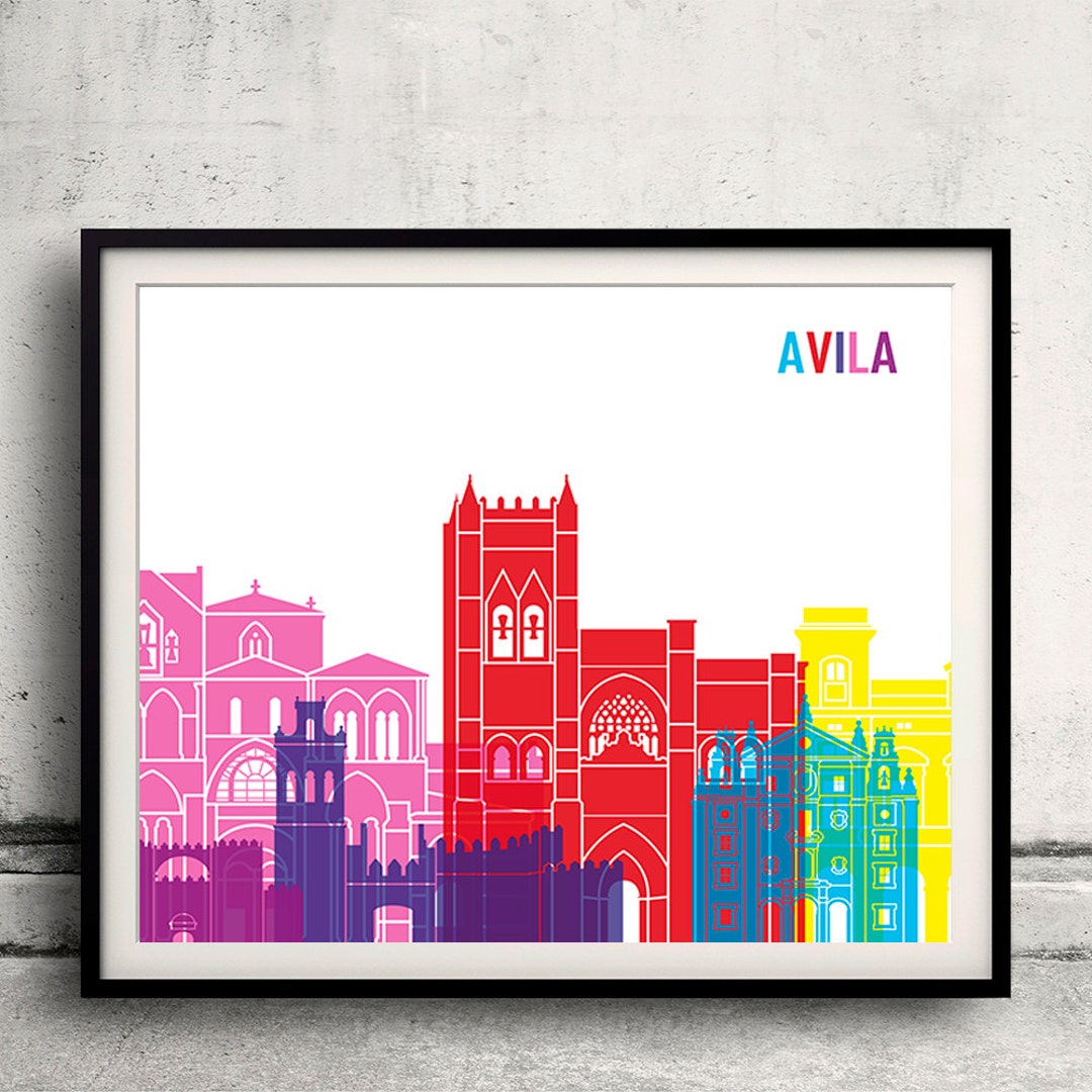 Avila Pop Art Skyline Fine Art Print Glicee Poster Decor Home Gift ...