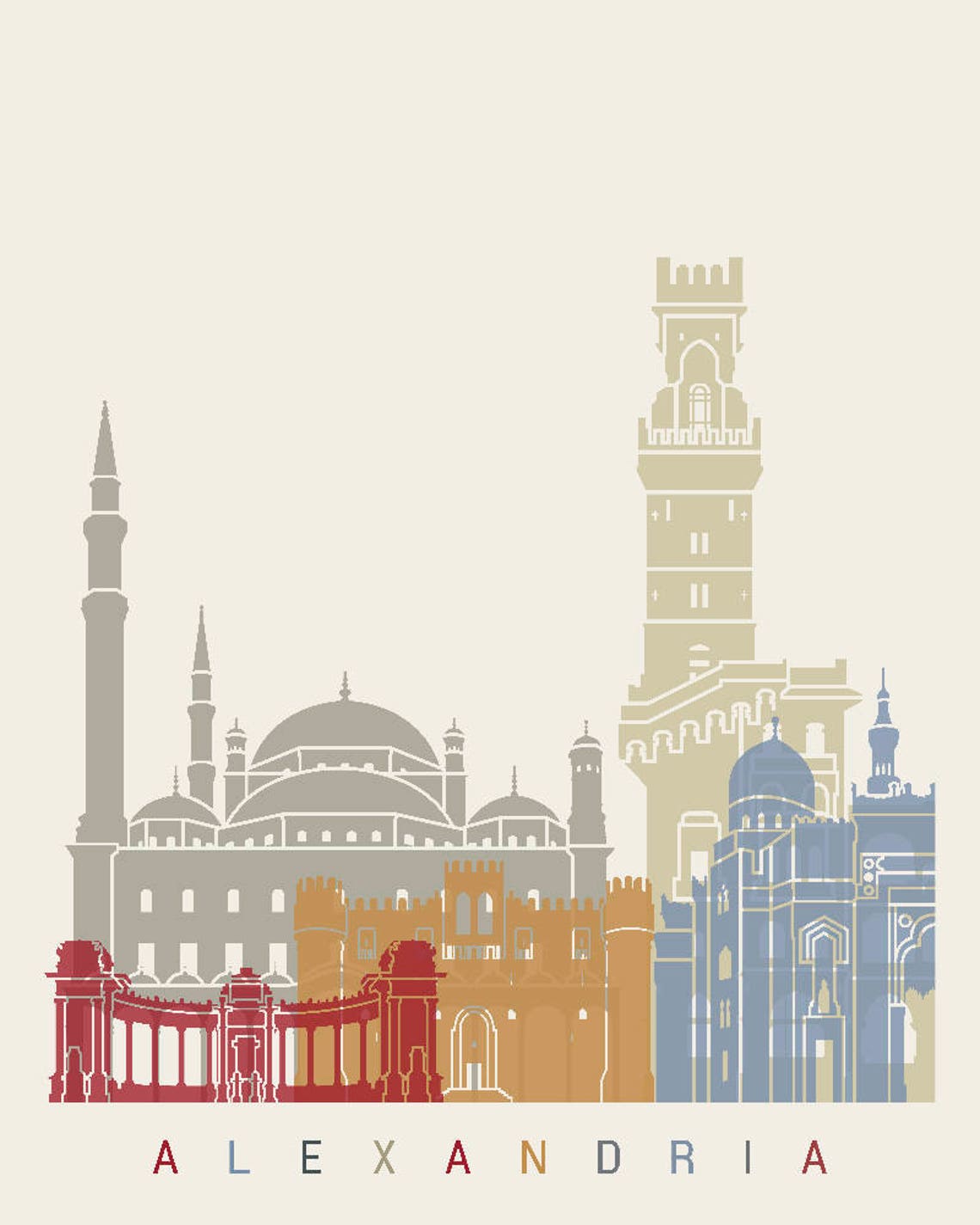 Alexandria Skyline Poster Fine Art Print Glicee Poster Decor - Etsy