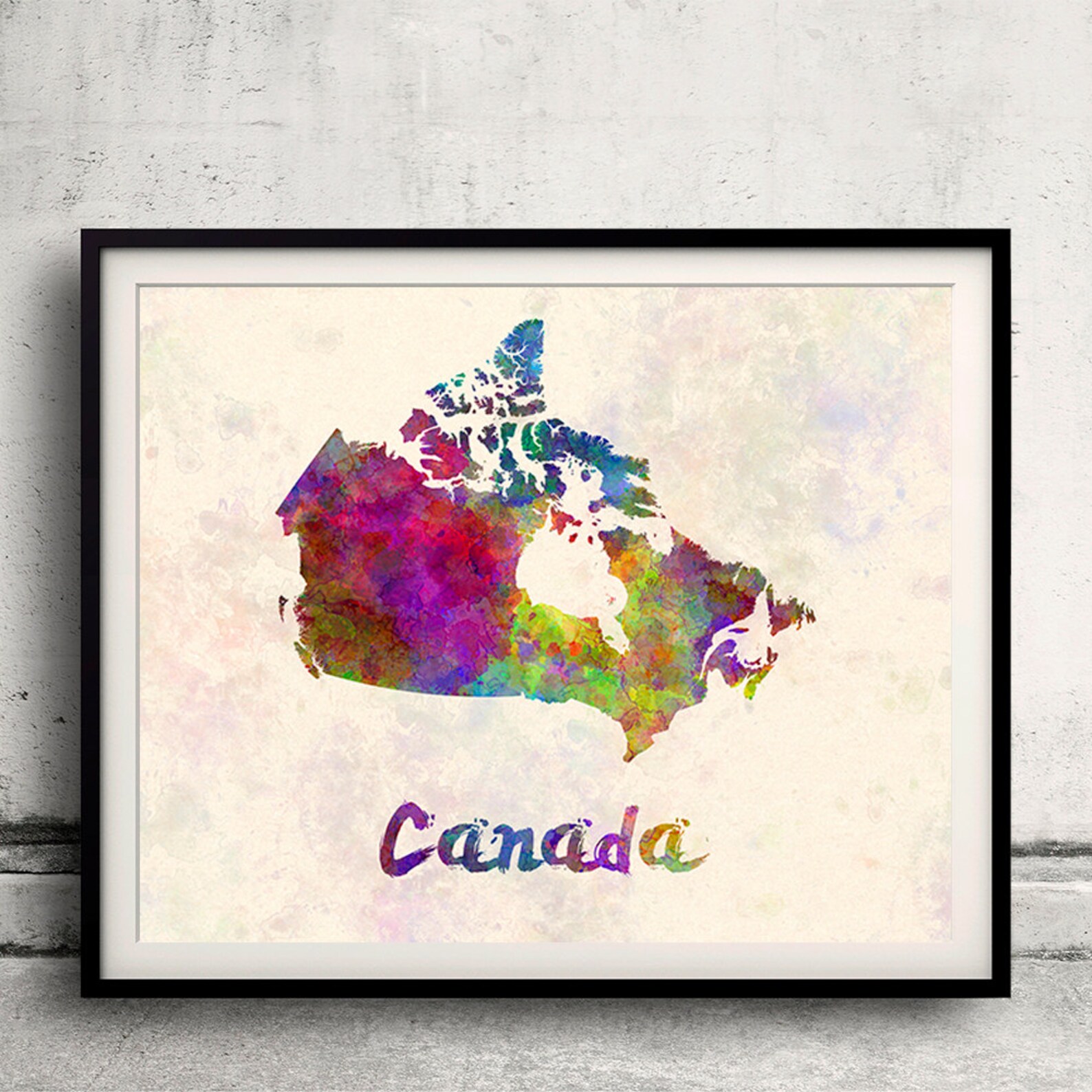Canada Map in Watercolor Fine Art Print Glicee Poster - Etsy