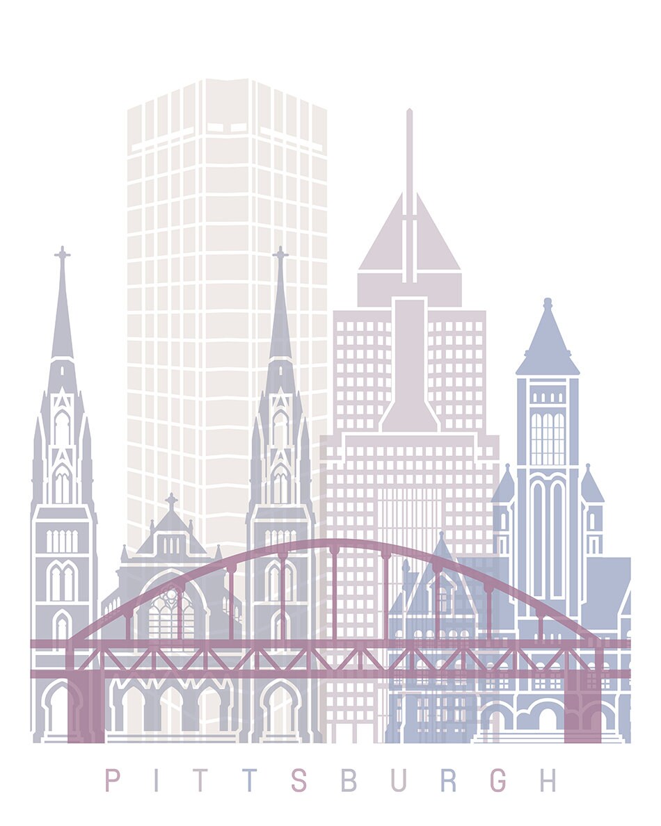 Pittsburgh Skyline Poster - Fine Art Print Glicee Poster Decor Home ...