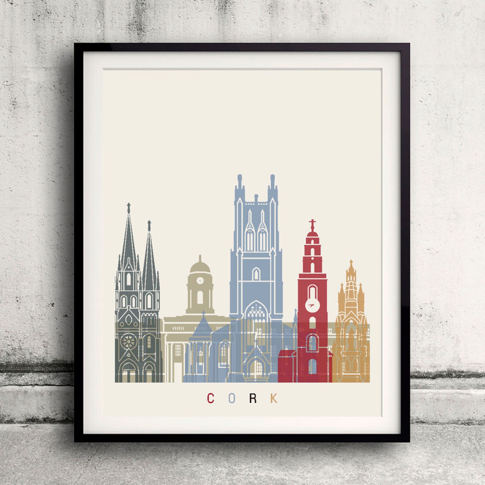 Cork skyline poster Fine Art Print Glicee Poster Decor Home | Etsy