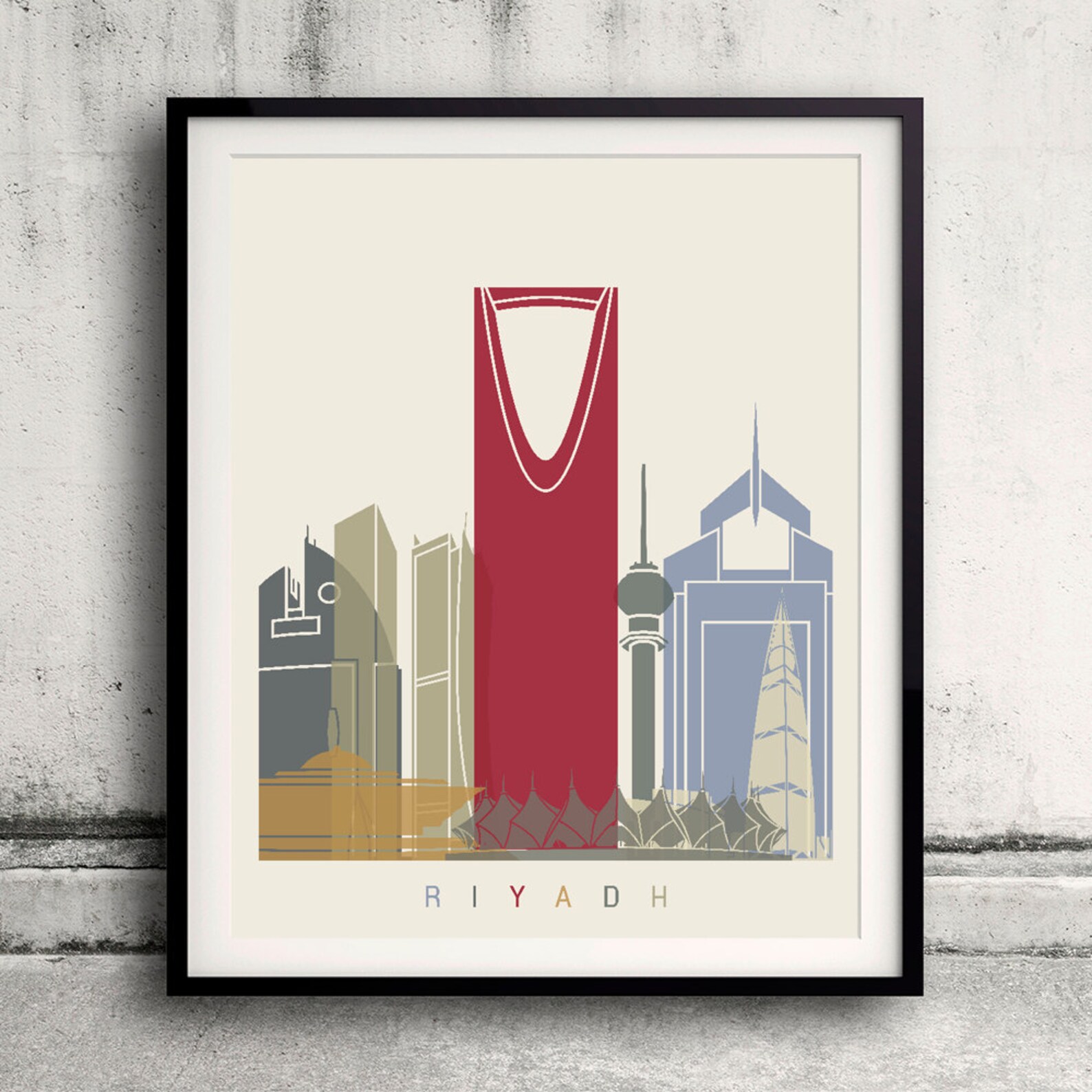 Riyadh Skyline Poster - Fine Art Print Glicee Poster Decor Home Gift ...