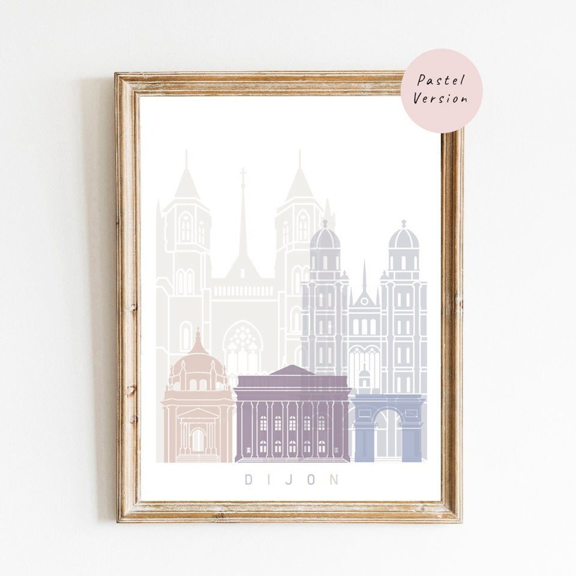Dijon Skyline Poster - Fine Art Print Glicee Poster Decor Home Gift ...