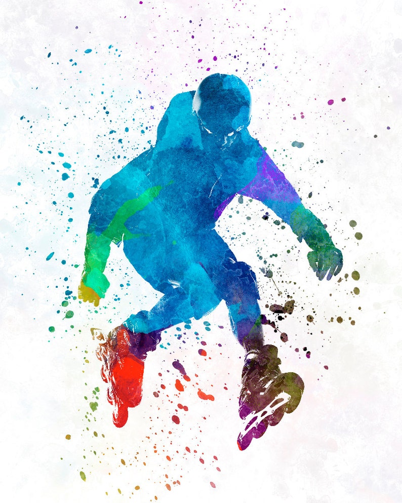 Man Roller Skater Inline 01 Fine Art Print Glicee Poster - Etsy