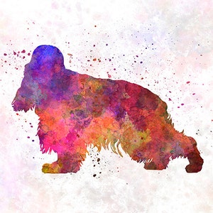 English Cocker Spaniel 01 in Watercolor - Fine Art Print Glicee Poster ...