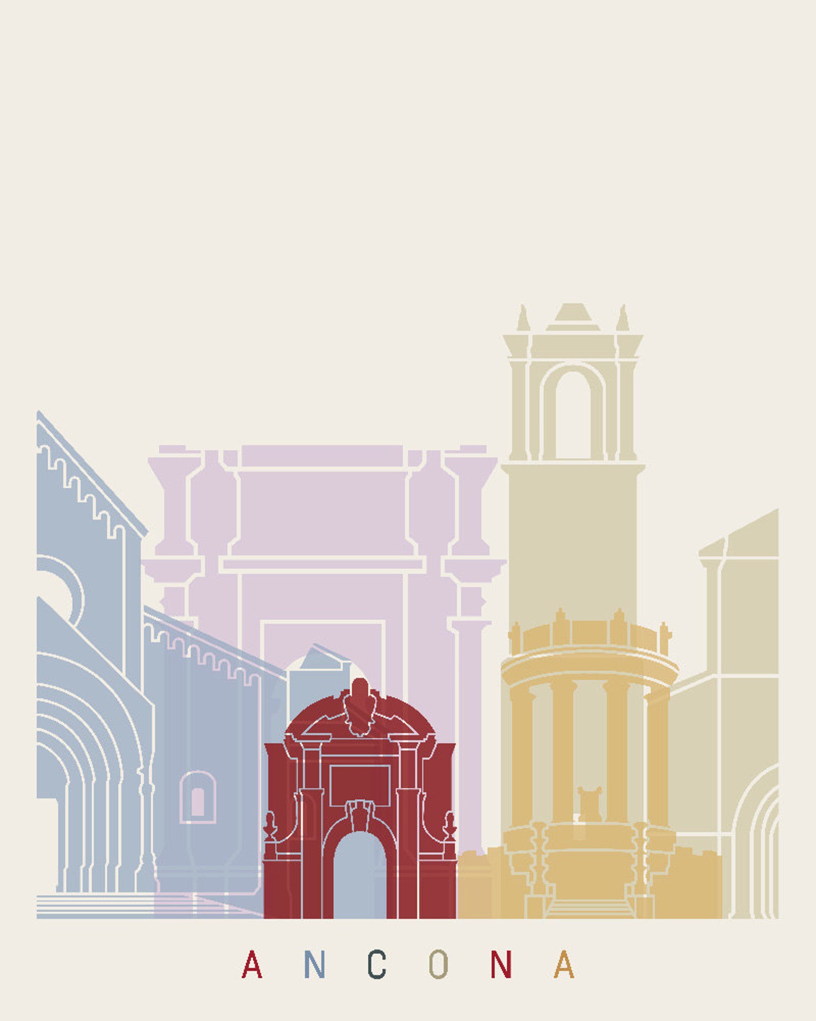 Ancona Skyline Poster Fine Art Print Glicee Poster Decor - Etsy