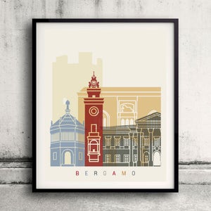 Bergamo Skyline Poster - Fine Art Print Glicee Poster Decor Home Gift ...