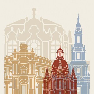 Dresden Skyline Poster - Fine Art Print Glicee Poster Decor Home Gift ...