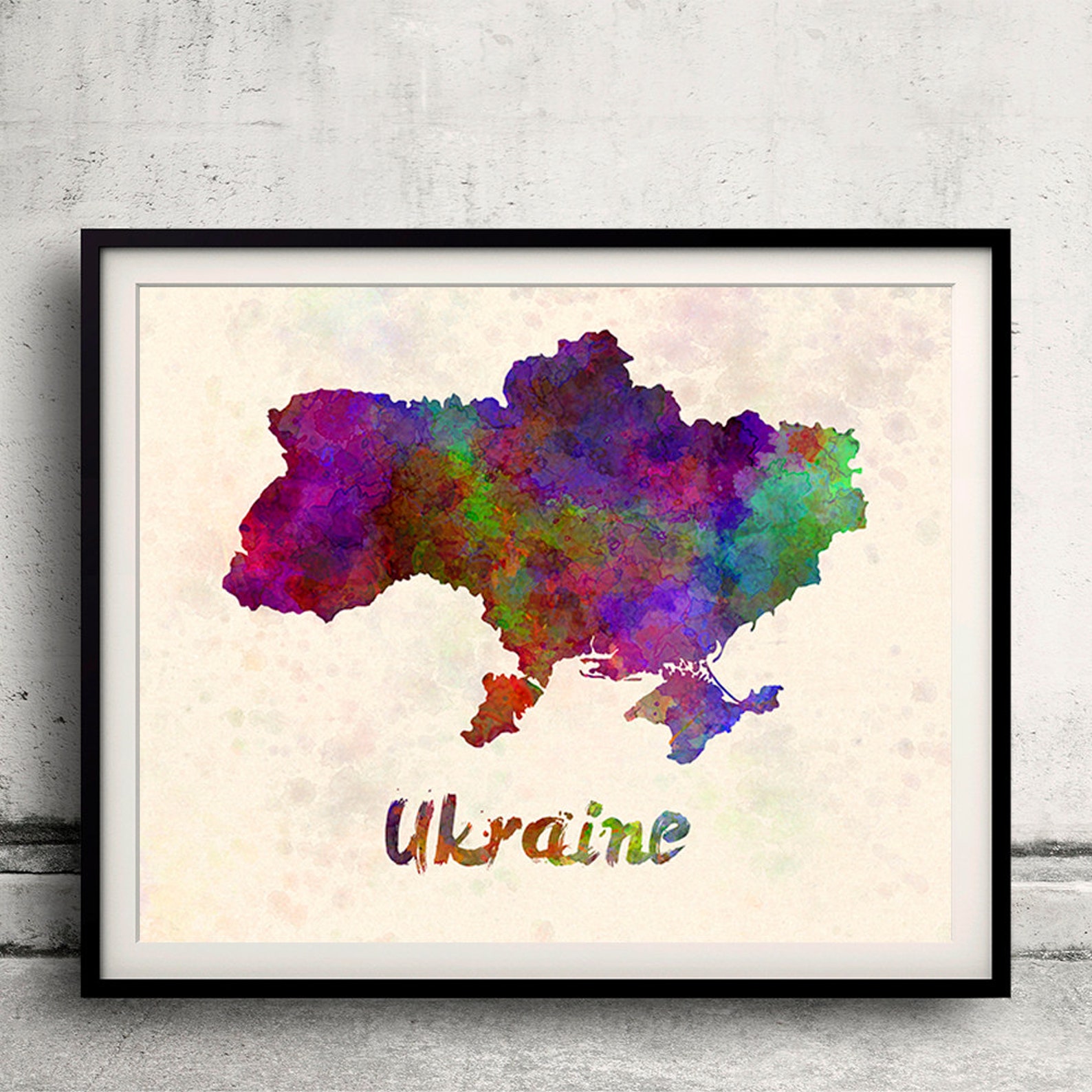 Ukraine Map in Watercolor Fine Art Print Glicee Poster - Etsy