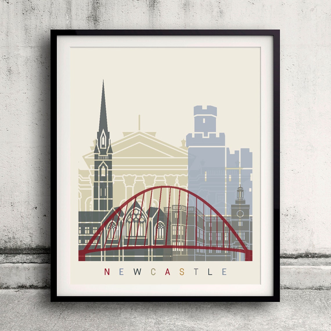Newcastle Skyline Poster Fine Art Print Glicee Poster Decor - Etsy