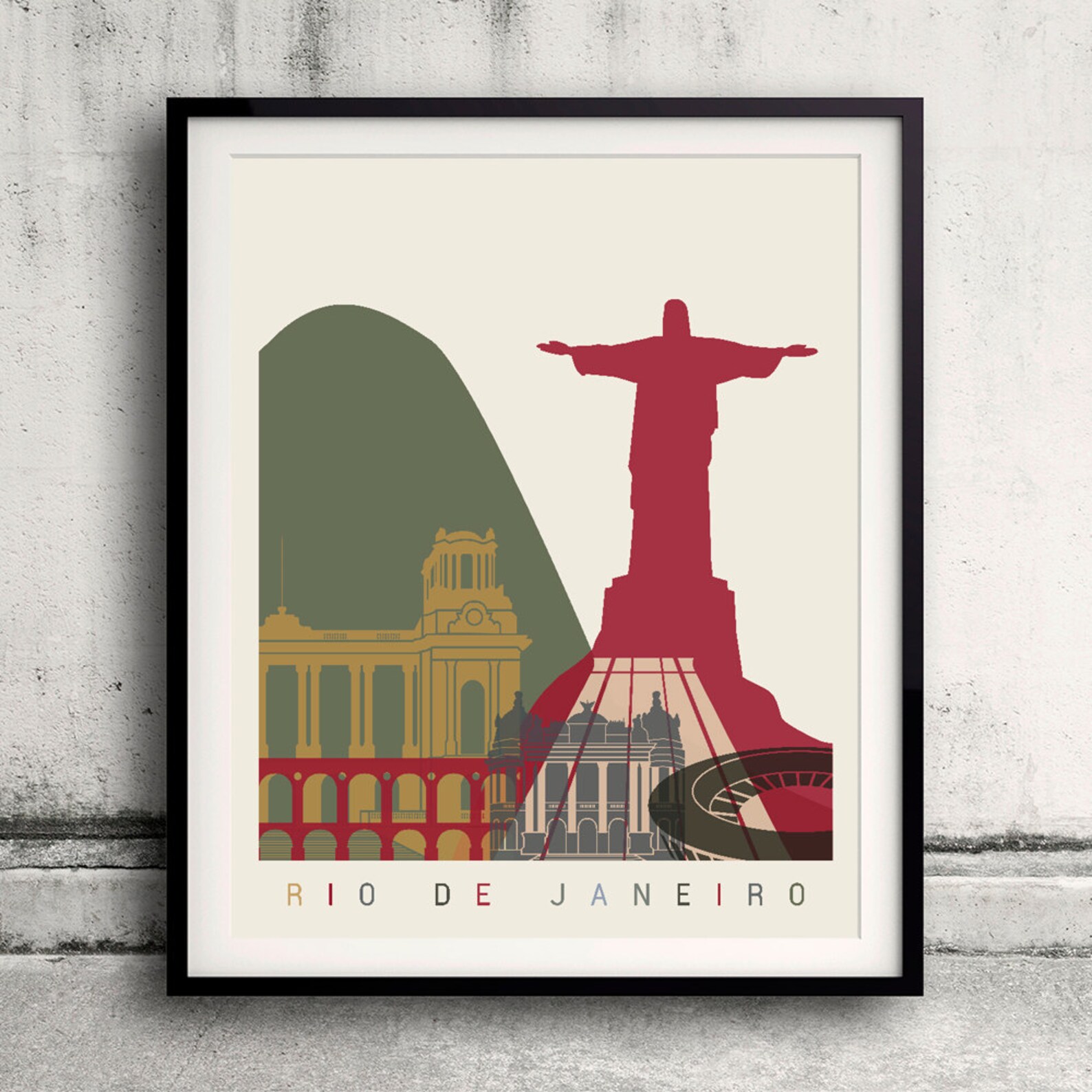 Rio De Janeiro Skyline Poster Fine Art Print Glicee Poster | Etsy