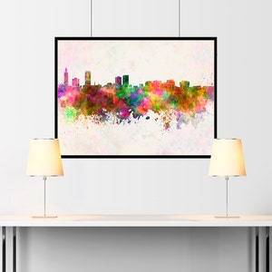 Baton Rouge Skyline in Watercolor Background- SKU 0120 - Etsy