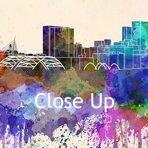 Denver Skyline in Watercolor Background SKU 0060 - Etsy