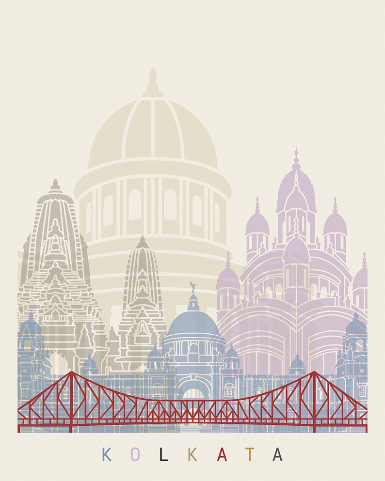 Kolkata Skyline Poster Fine Art Print Glicee Poster Decor - Etsy