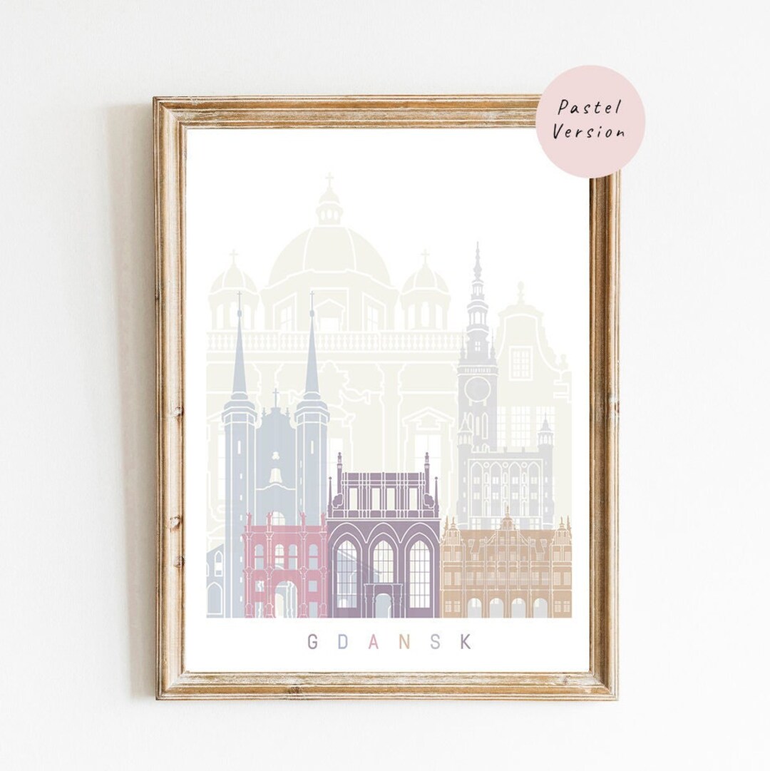 Gdansk Skyline Poster Fine Art Print Glicee Poster Decor Home Gift ...