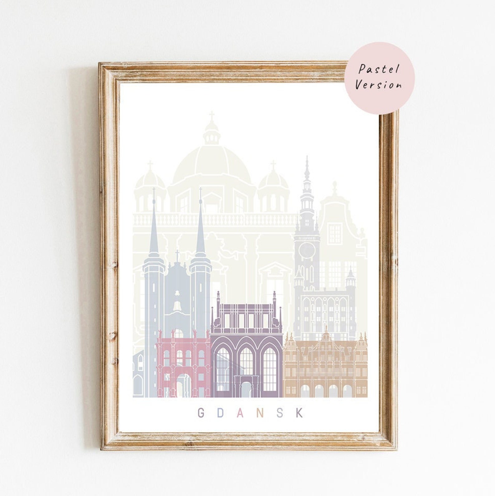 Gdansk Skyline Poster Fine Art Print Glicee Poster Decor Home Gift ...