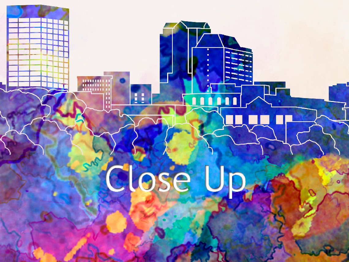 Manchester NH Skyline in Watercolor Background Fine Art | Etsy