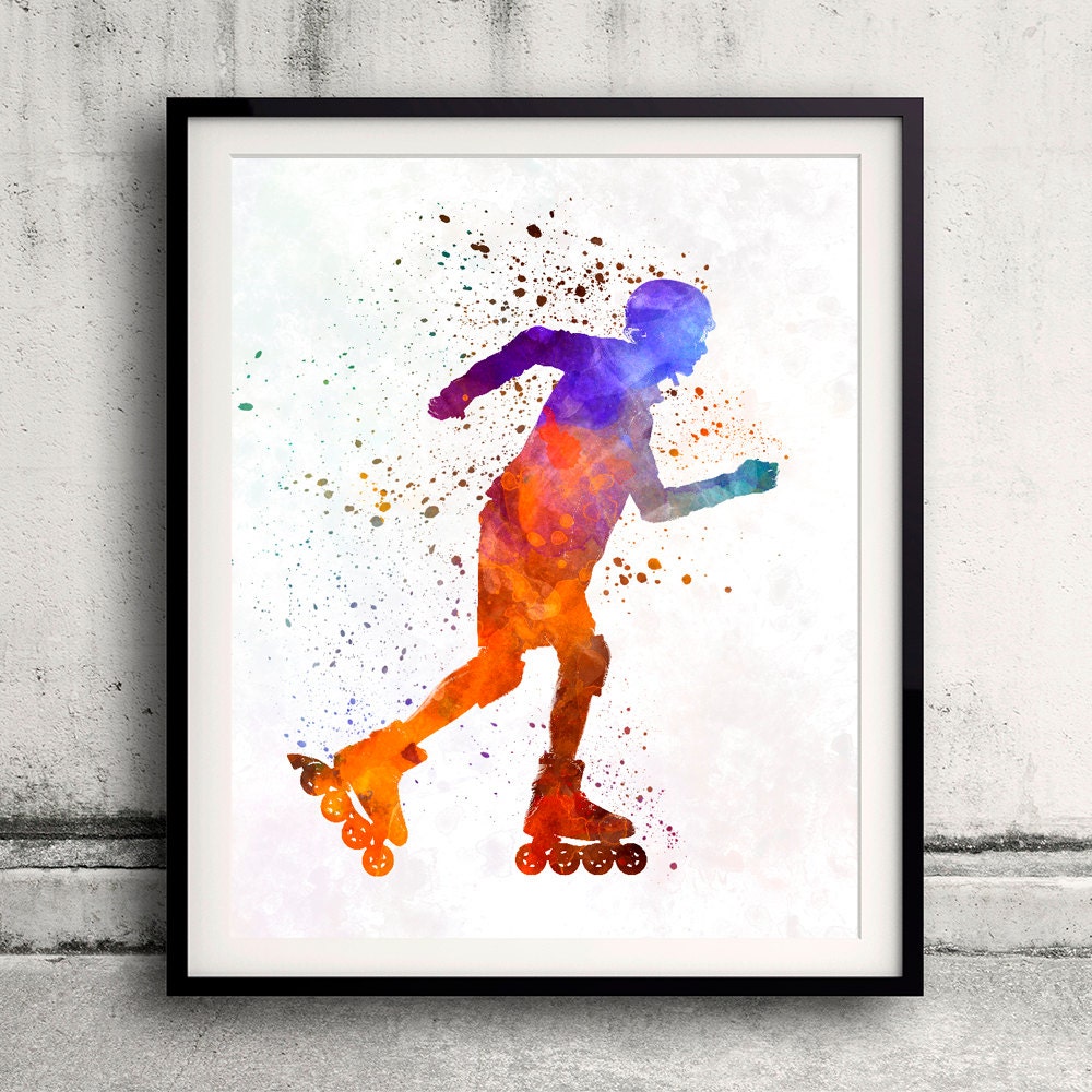 Man Roller Skater Inline 03 Fine Art Print Glicee Poster Home ...