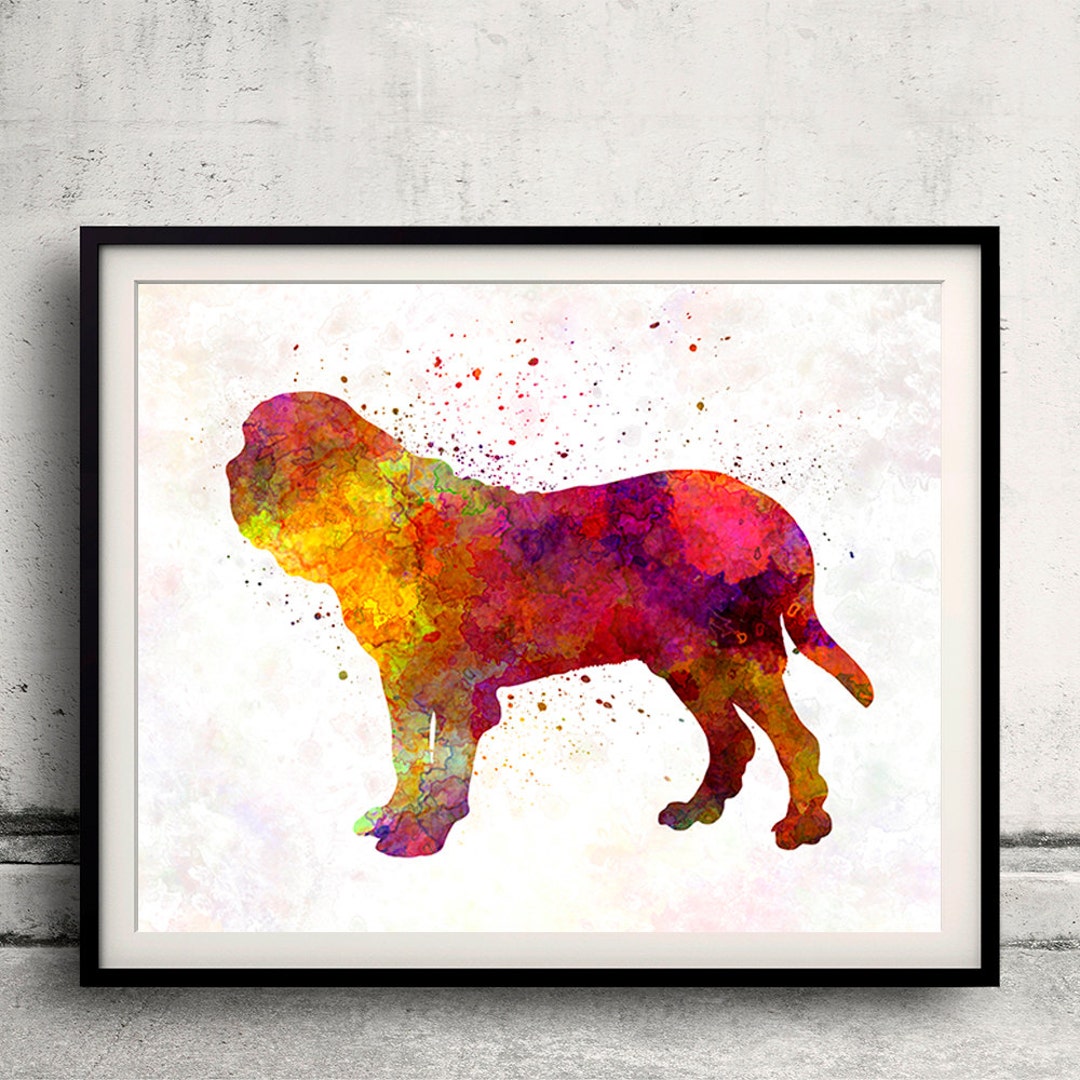 Fila Brasileiro in Watercolor - Fine Art Print Glicee Poster Decor Home ...