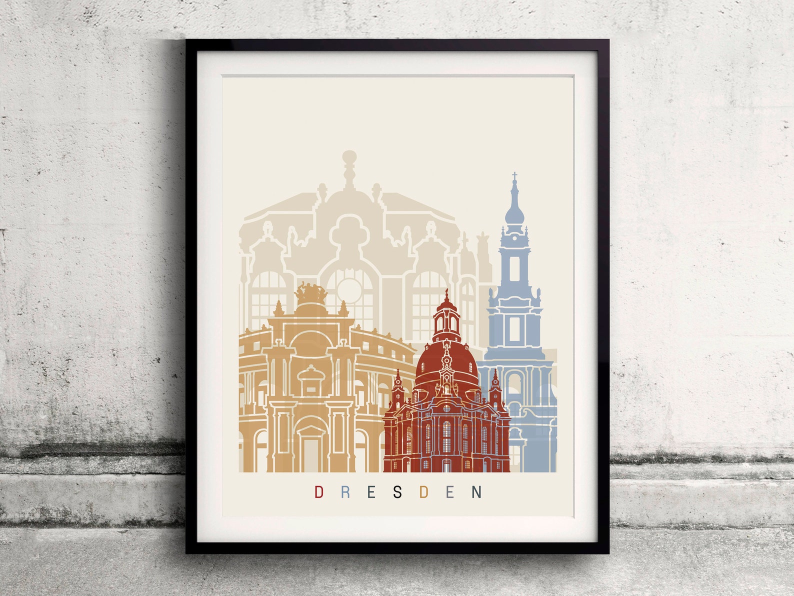 Dresden Skyline Poster Fine Art Print Glicee Poster Decor - Etsy