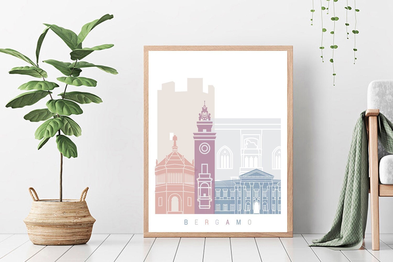 Bergamo Skyline Poster Fine Art Print Glicee Poster Decor | Etsy