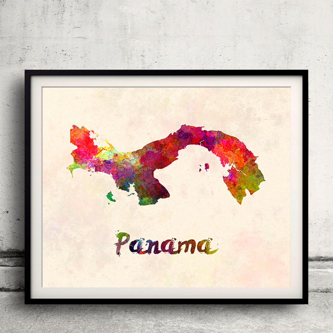 Panama Map in Watercolor Fine Art Print Glicee Poster | Etsy