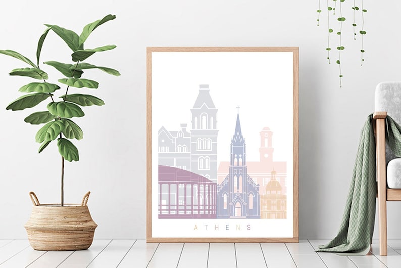 Athens OH Skyline Poster - Fine Art Print Glicee Poster Decor Home Gift ...