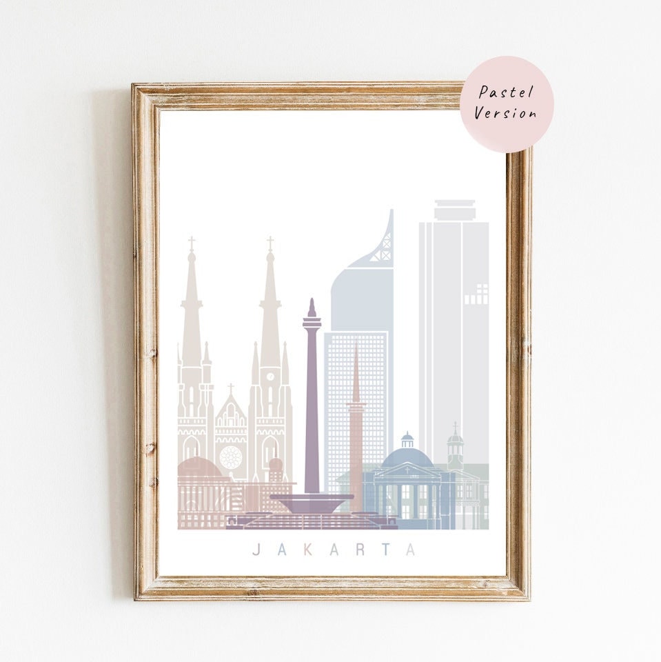 Jakarta Skyline Poster Fine Art Print Glicee Poster Decor Home Gift ...