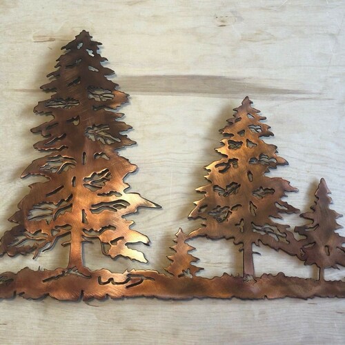 Fir Tree Metal Wall Art - Etsy