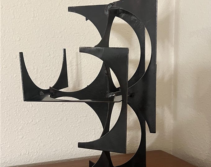 Abstract Modern Brutalist Metal Table Sculpture - Etsy