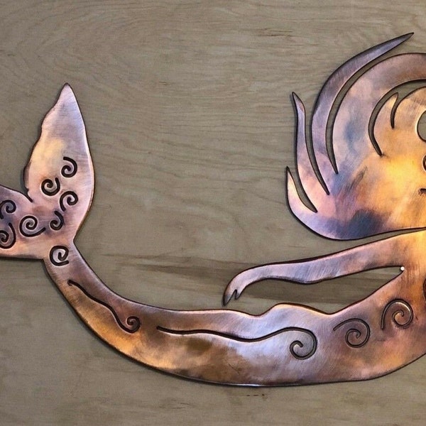Copper Mermaid Wall Art - Etsy