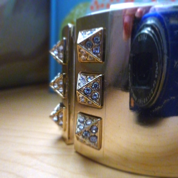 1990s Victoria Secret Spiked Rhinestone & Chrome or M… - Gem