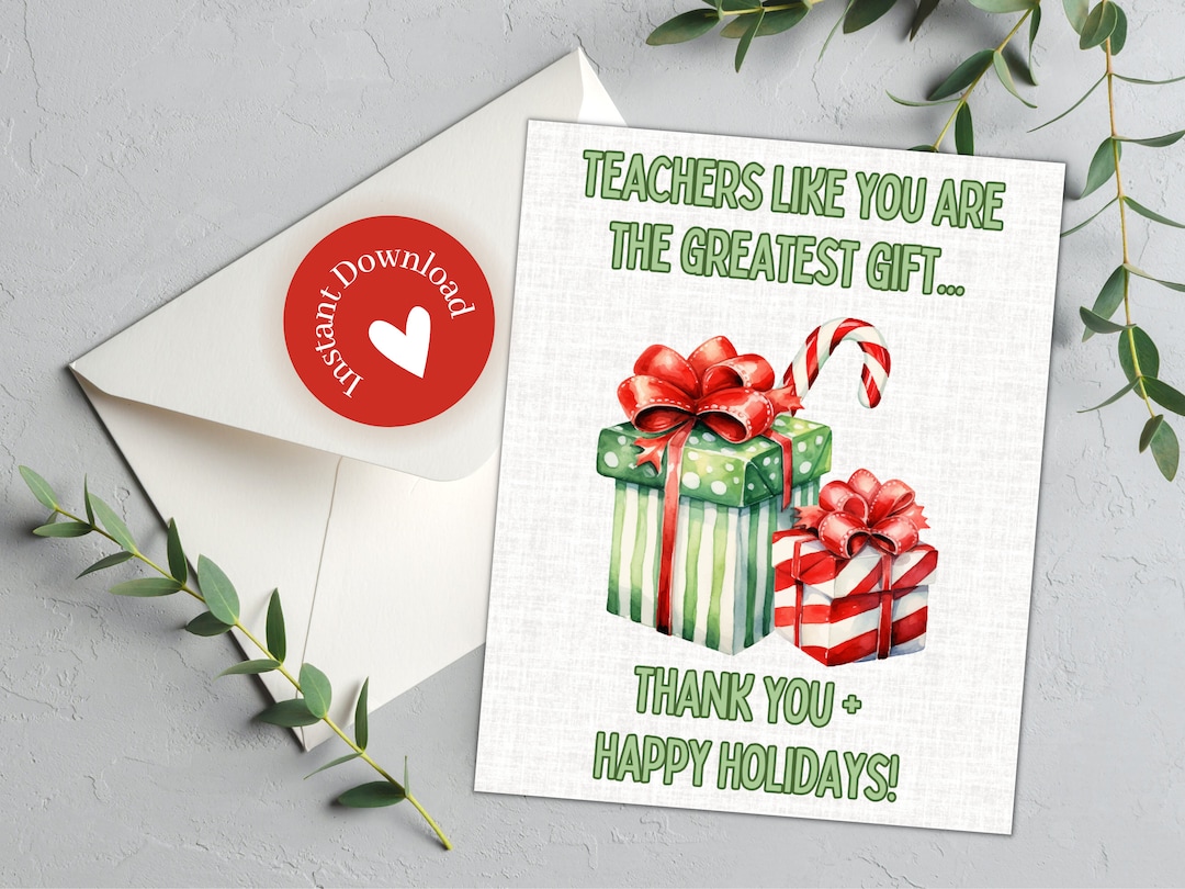 Amazing Teacher Christmas Gift Card, Teacher Christmas Card, Teacher ...