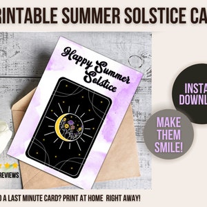 Printable Summer Solstice Card Happy Summer Solstice Card for Friend ...